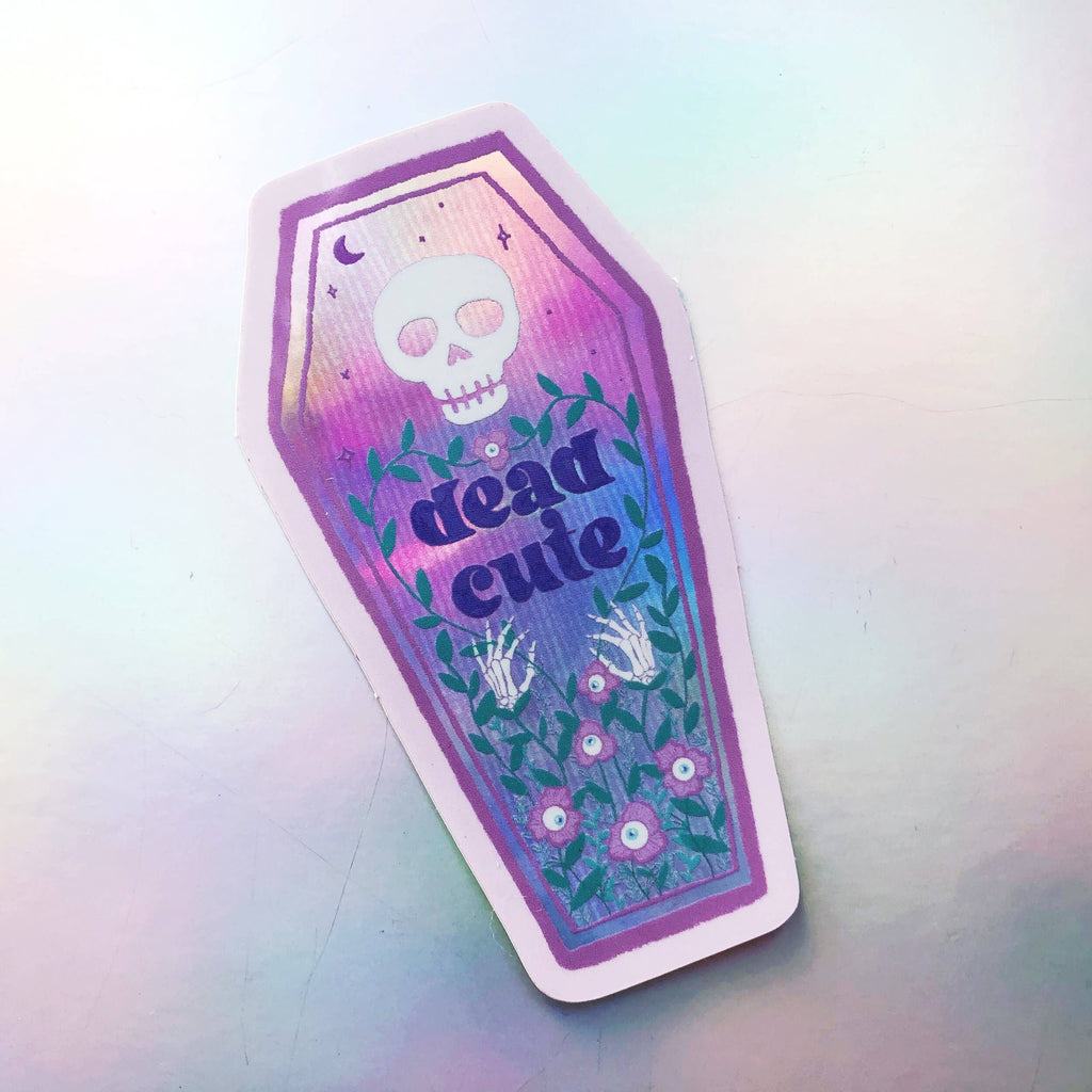 Dead Cute Coffin Holographic Sticker – Miette